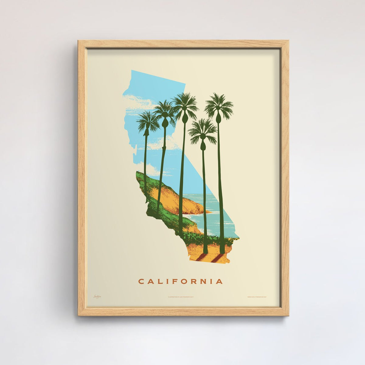 California State Print - Best Coast - 50 States of Beauty